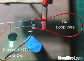 Wire Break Alarm Circuit with IRFZ44N MOSFET | CircuitBest