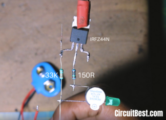 Wire Break Alarm Circuit with IRFZ44N MOSFET | CircuitBest