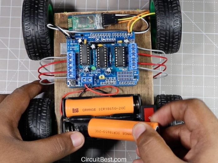 How to Make DIY Arduino Bluetooth control car at Home with Arduino UNO, L293D Motor Driver, HC ...