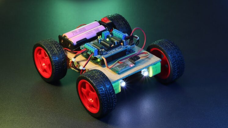 Arduino Bluetooth controlled car with Front & Back Lights using Arduino UNO, L293D Motor Driver ...
