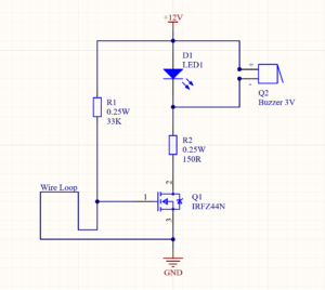 Simple wire break Alarm circuit with IRFZ44N MOSFET | CircuitBest