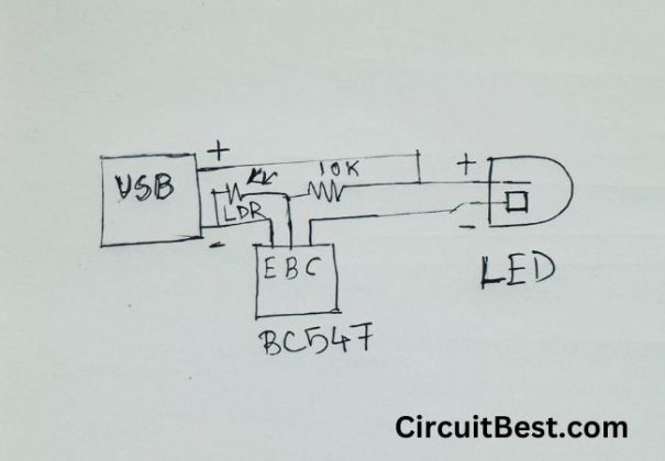 Simple Automatic Night Light Circuit with LDR Circuit | CircuitBest
